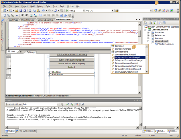 在VS2008的WPF工程中添加事件的方法_wpf窗体写了按钮点击事件名称如何快速生成事件-CSDN博客
